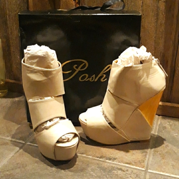 Posh | Shoes | Posh Leather Wedge Heels | Poshmark